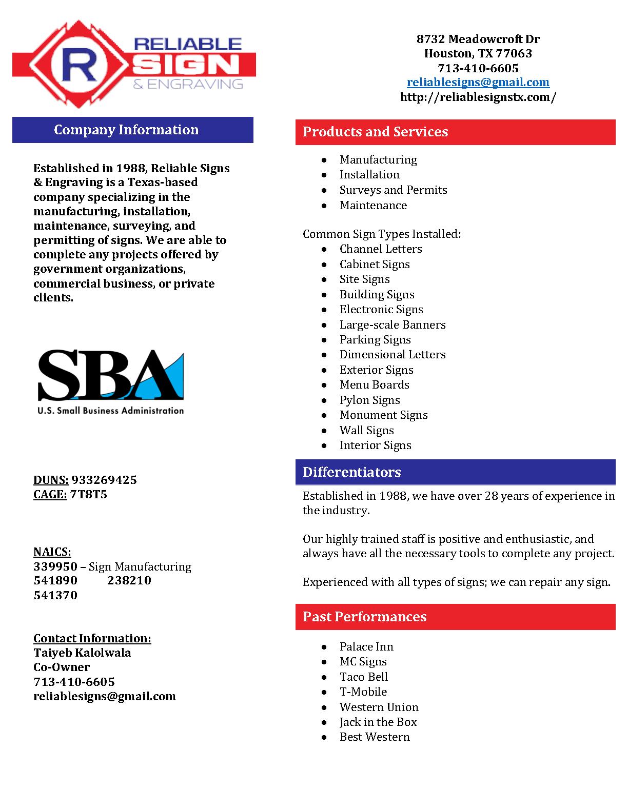 Reliable Sign & Engraving