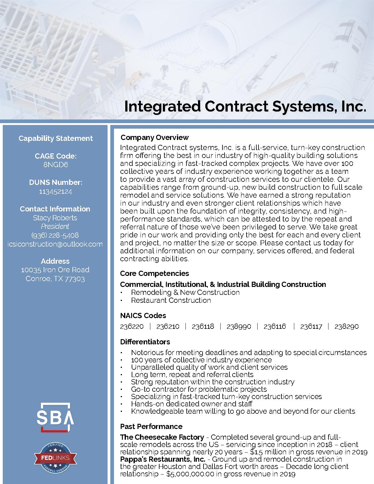 Integrated Contract Systems, Inc.