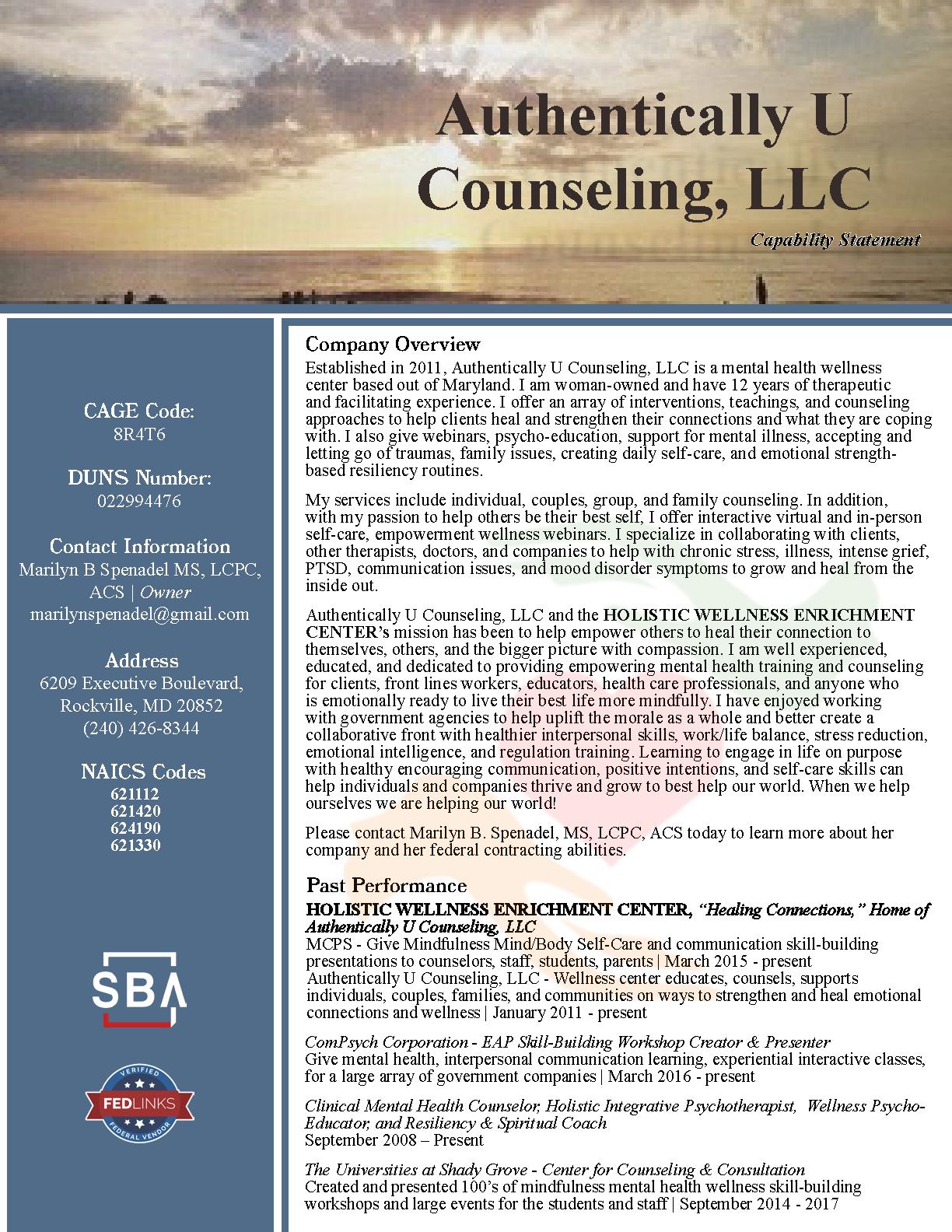 Authentically U Counseling, LLC